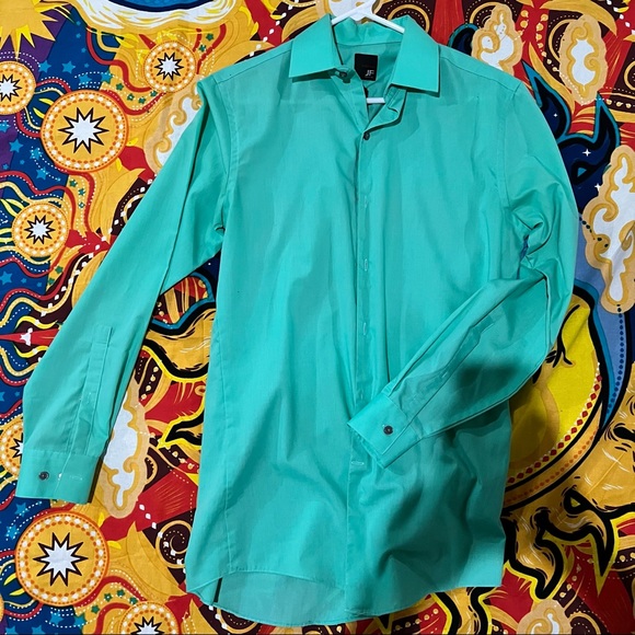 jf j.ferrar | Shirts | Mens Jf Green Mint Long Sleeve Button Up Dress ...